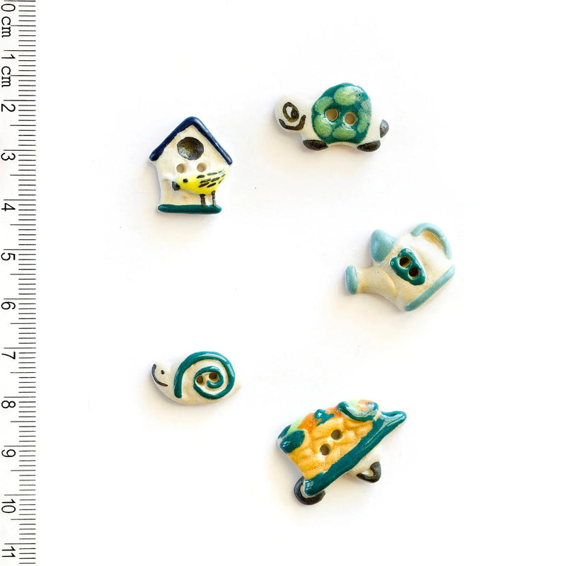 Handmade Gardeners Delight Hand Painted Buttons | Rosy Posy Petals